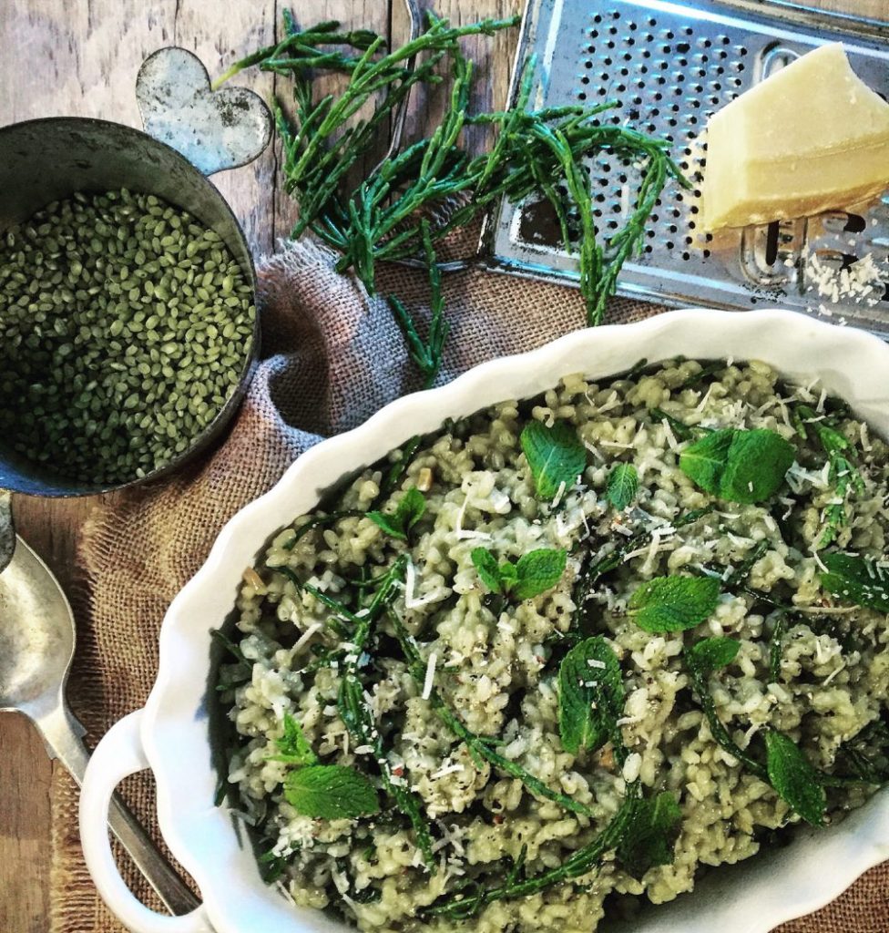 Green Risotto of Bamboo Rice and Sea Asparagus | The Lemon Apron