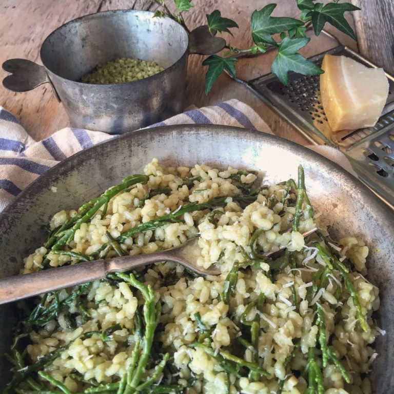 Green Risotto of Bamboo Rice and Sea Asparagus | The Lemon Apron