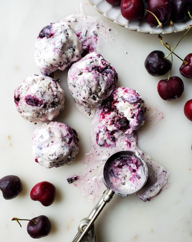 No Churn Black Forest Ice Cream | The Lemon Apron