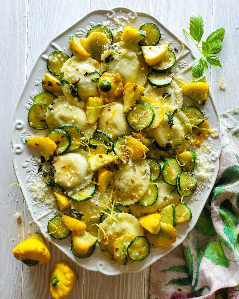Stuffed Pasta with Patty Pan Squash and Zucchini | The Lemon Apron