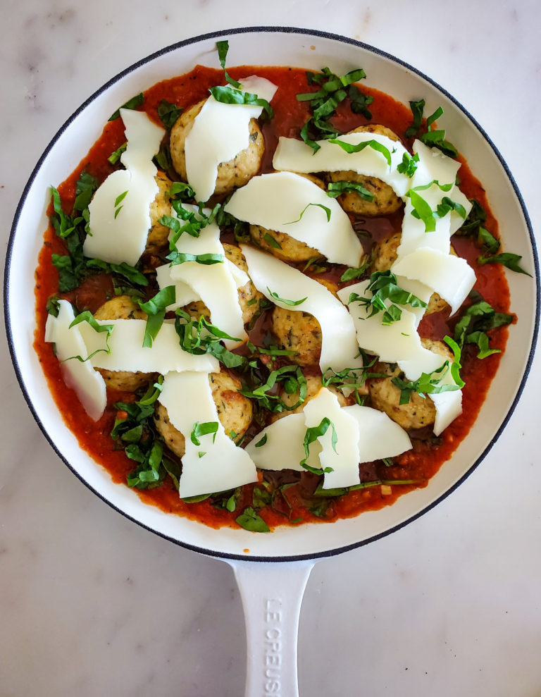 Chicken Meatball Parm with Spinach | The Lemon Apron