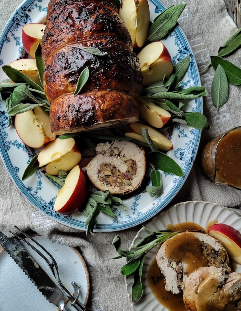 Rolled Turkey Breast with Wild Rice and Apple Stuffing | The Lemon Apron