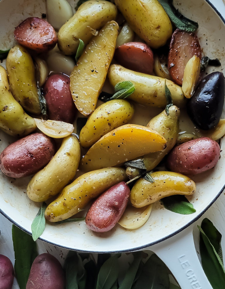 Fingerling Potato Confit with Garlic and Sage | The Lemon Apron