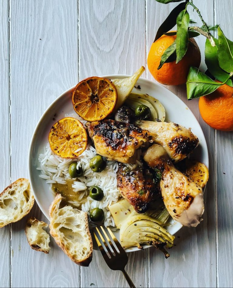 Roast Chicken & Fennel with Clementines & Olives | The Lemon Apron