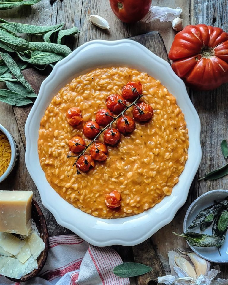 Roasted Tomato Orzotto with Brown Butter Sage Sauce | The Lemon Apron