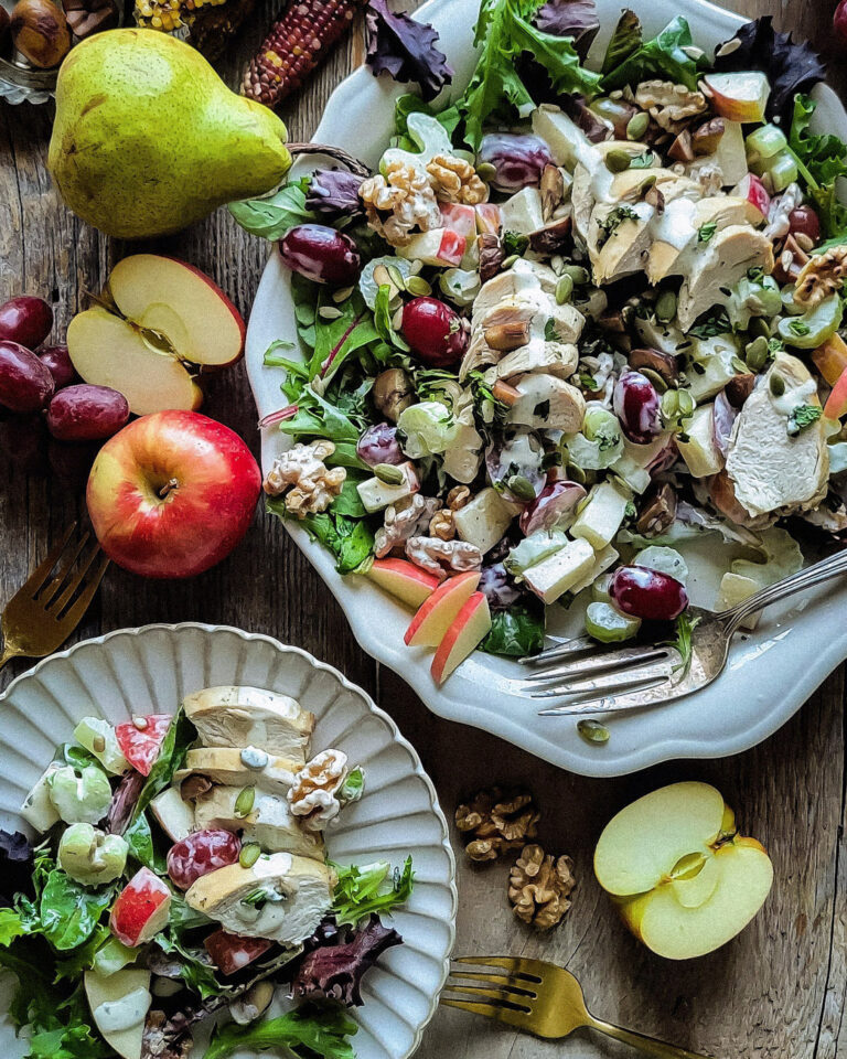 Autumn Waldorf Salad with Chicken and Chestnuts | The Lemon Apron