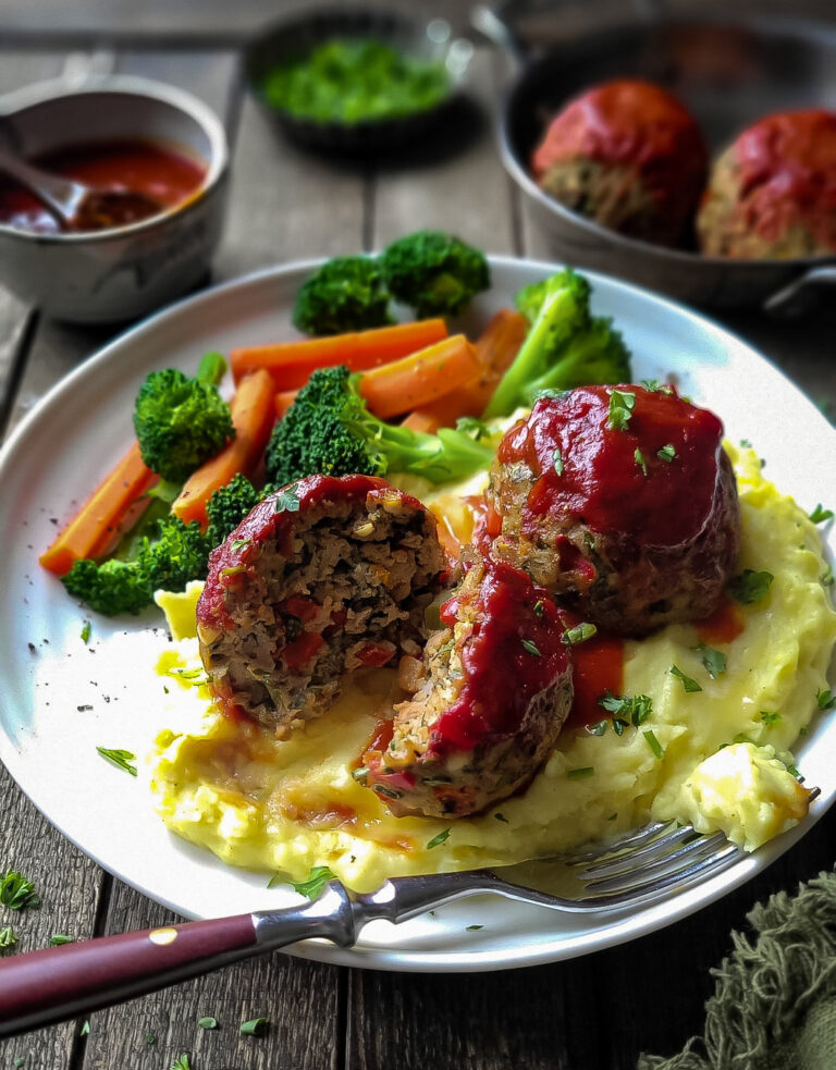 Glazed Turkey Meatloaves with Brown Butter Mashed Potatoes | The Lemon ...