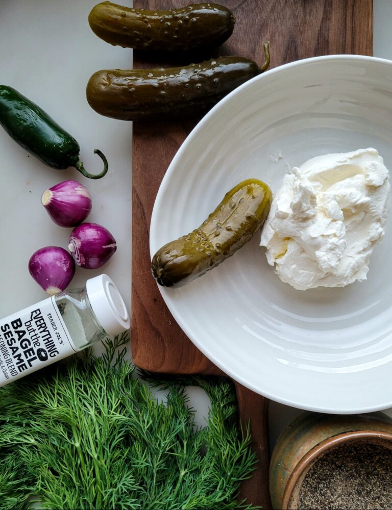 Dill Pickle Dip with Jalapeño Pepper | The Lemon Apron